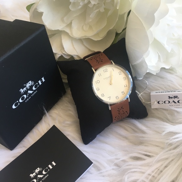 Coach | Accessories | New Coach Woman Brown Leather Strap Watch | Poshmark